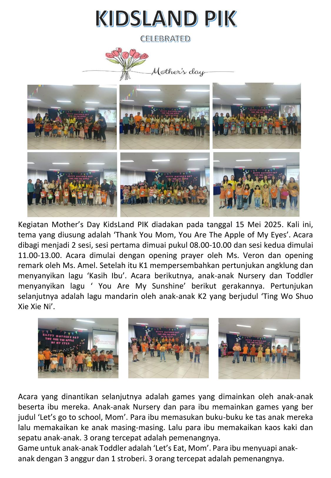 Mother’s Day 2025 (KidsLand PIK) – Saint Nicholas School